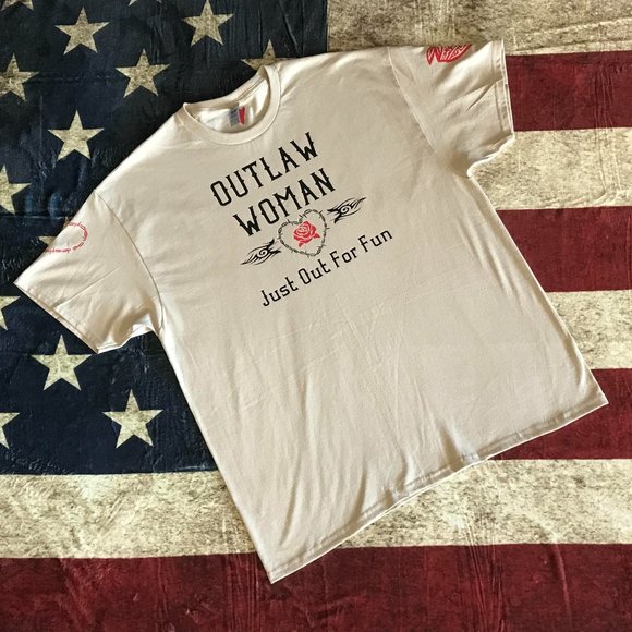 outlaw clothing line | Tops | Outlaw Woman Tshirt Just Out For Fun ...